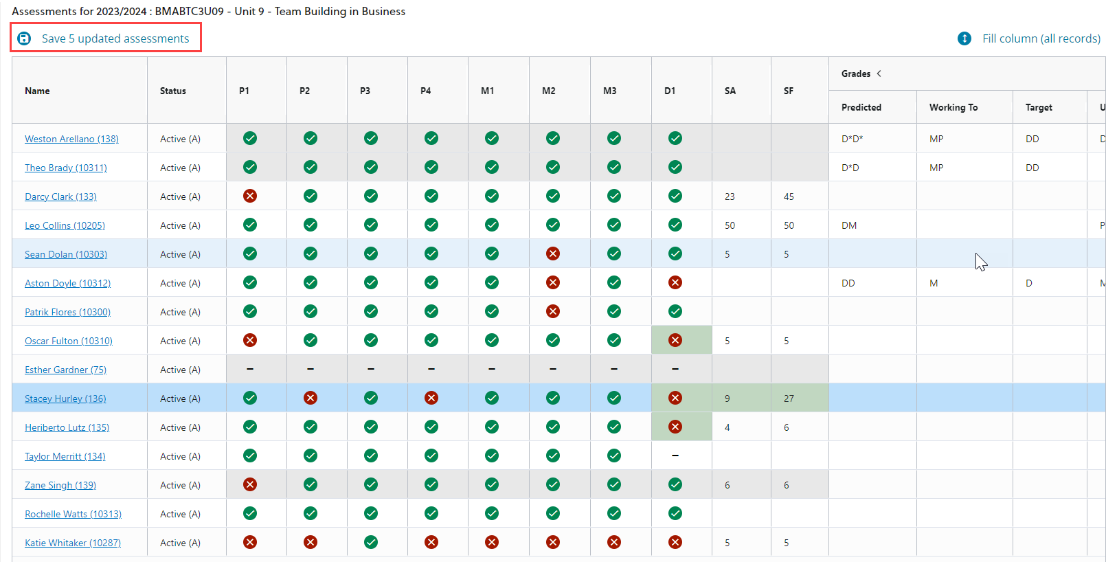 Markbook changes for 4.44